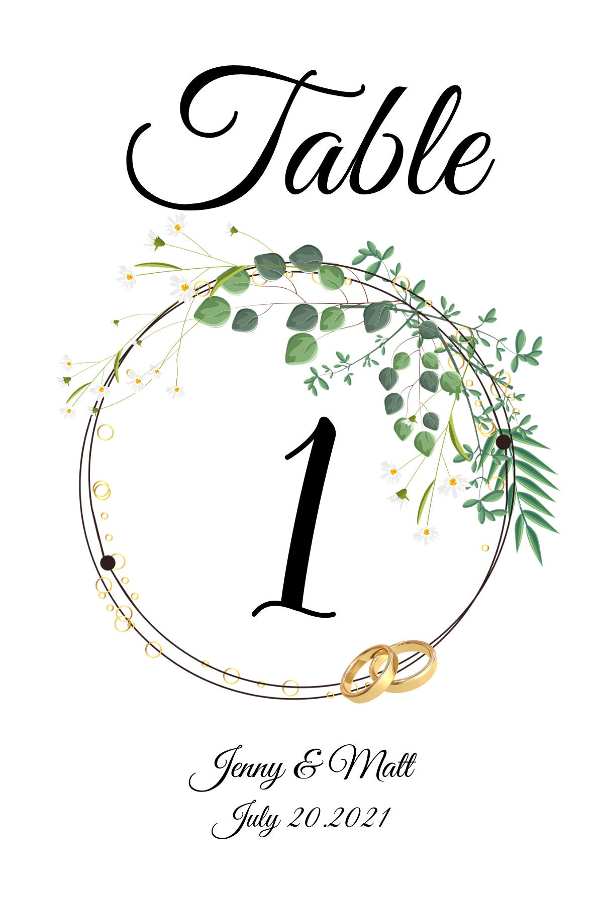 EDITABLE Wedding Table Numbers Template(4x6), Printable Table Numbers ...