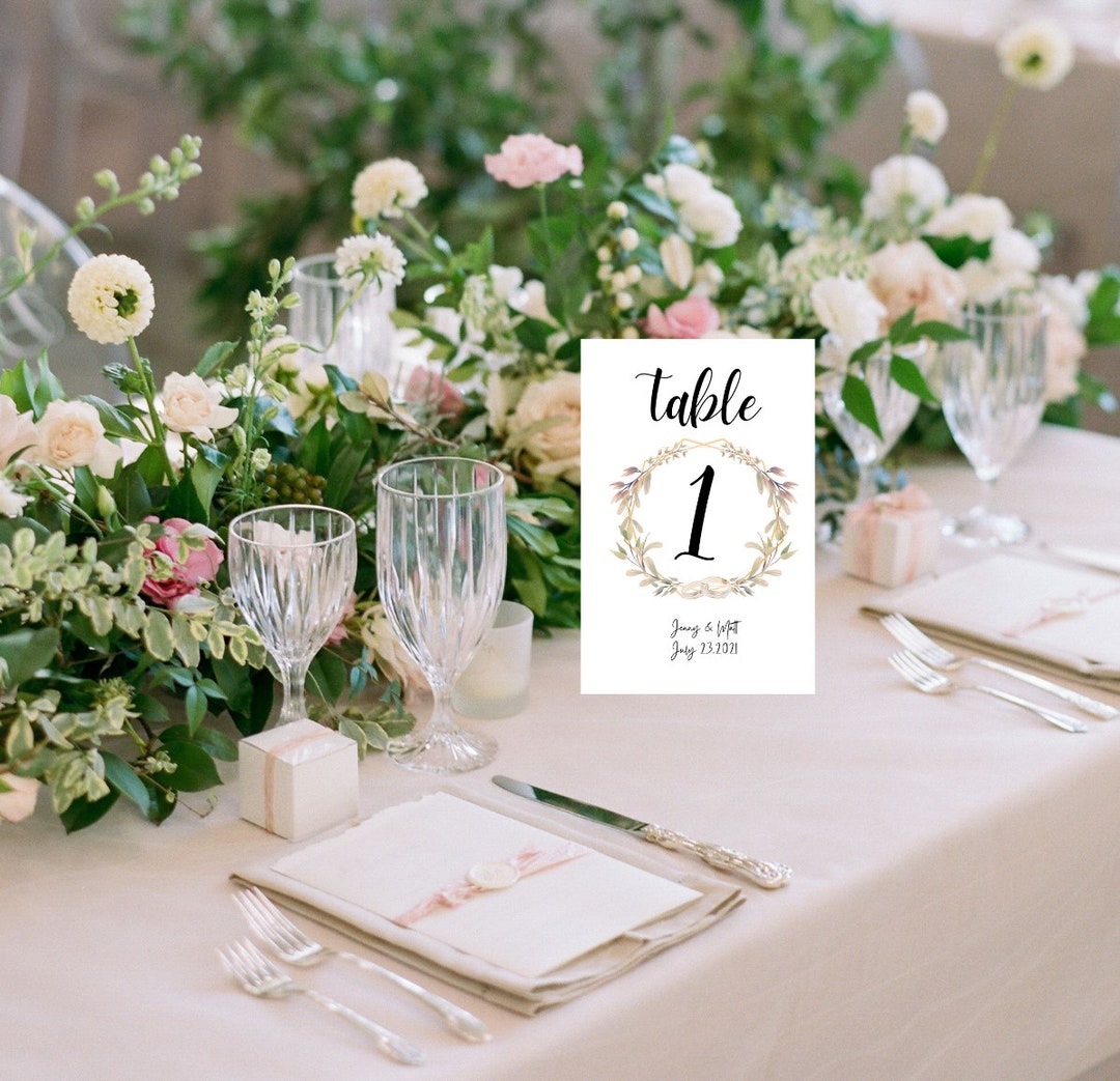 EDITABLE Wedding Table Numbers Template(4x6), Printable Table Numbers ...