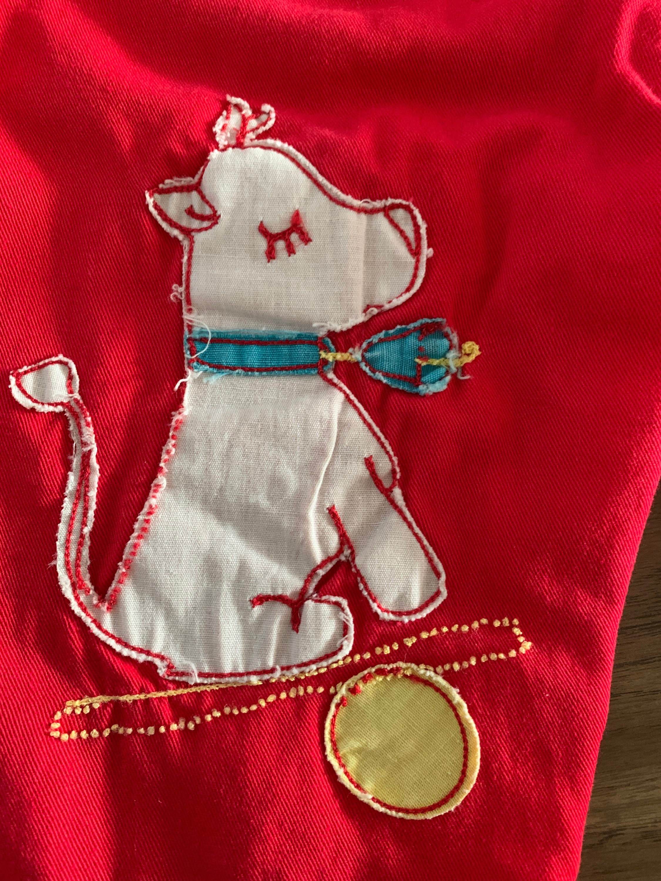 Sweet Vintage Overalls With Cow Appliqué - Etsy