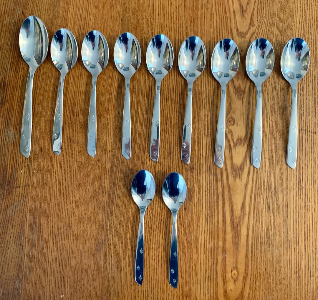 Vintage NIGHT SKY Star Superior Stainless Teaspoon Made in USA Atomic ...