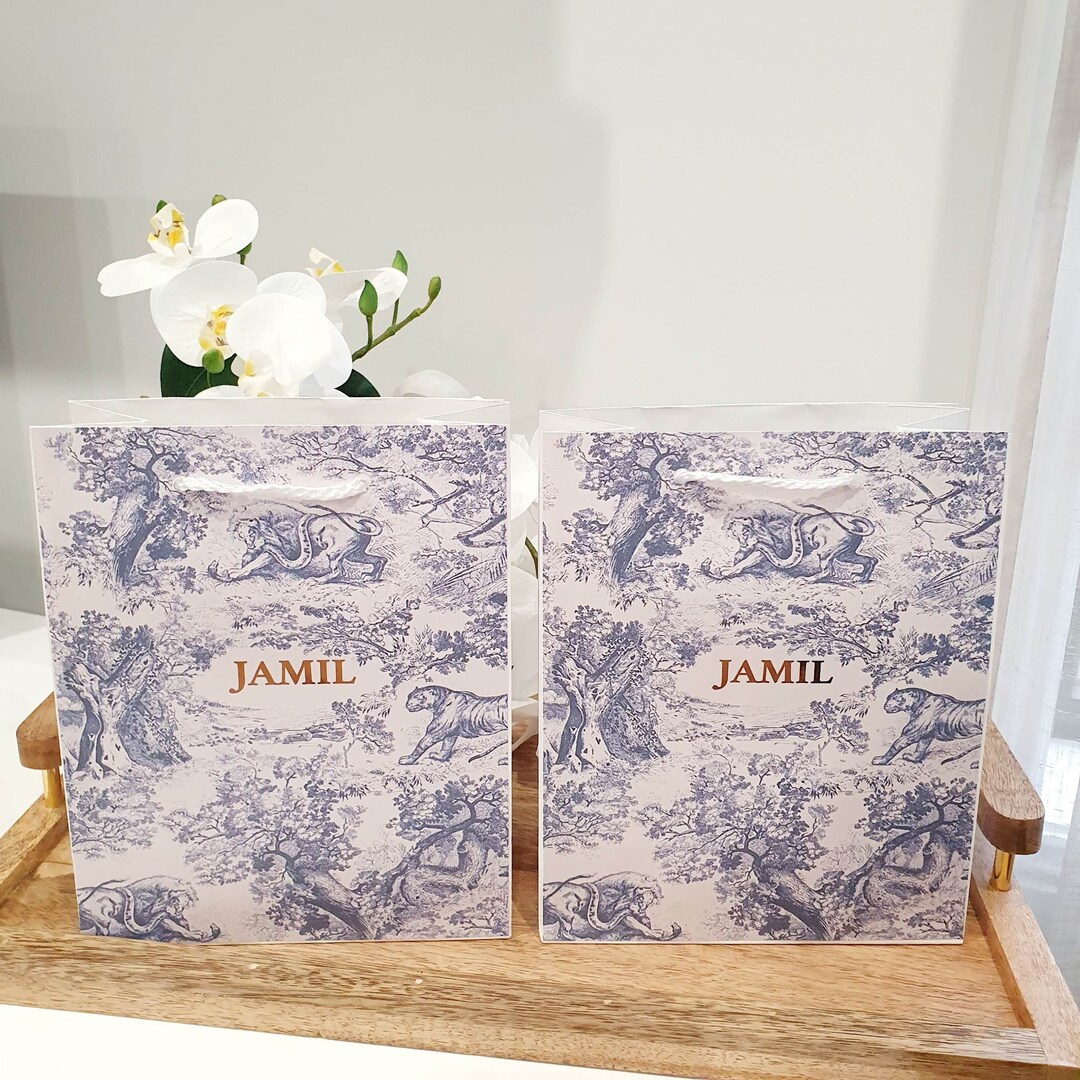 Designer Gift Bag Dior Gold Foil, Personalised Gift Bags Boxes Cristian ...