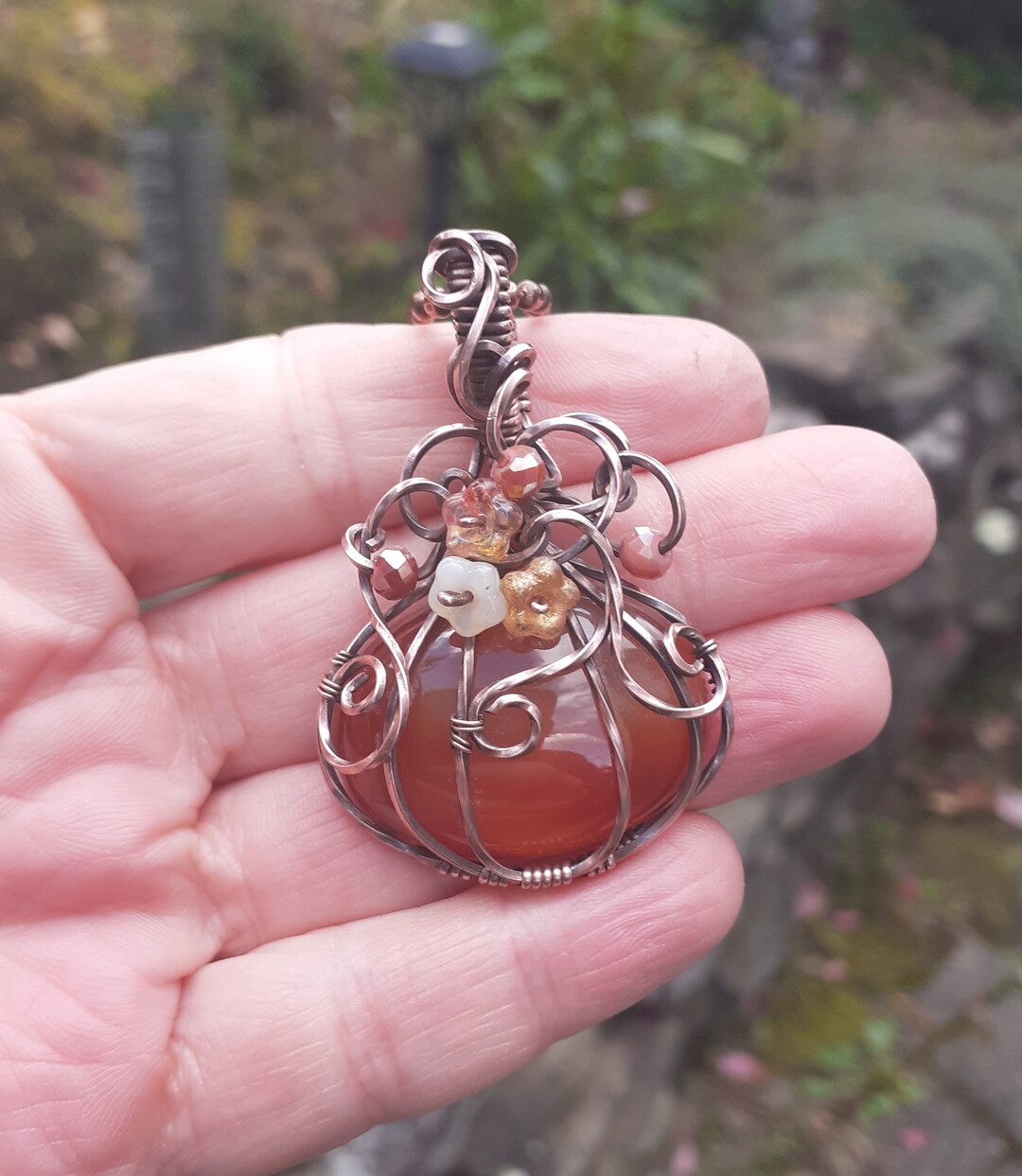 Pumpkin Pendant Pumpkin Jewelry Carnelian Pumpkin Necklace - Etsy