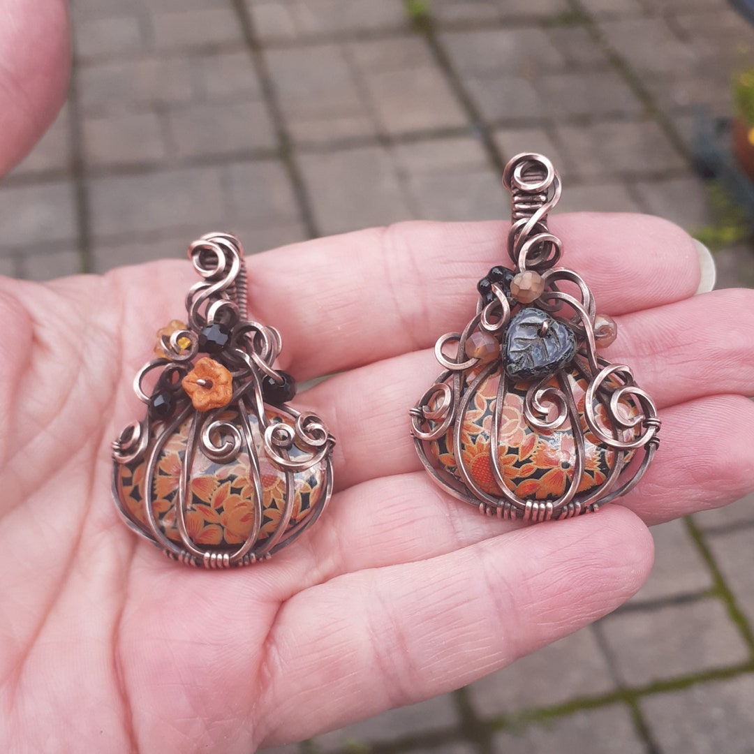 Pumpkin Pendant Pumpkin Necklace Pumpkin Jewelry Vintage - Etsy