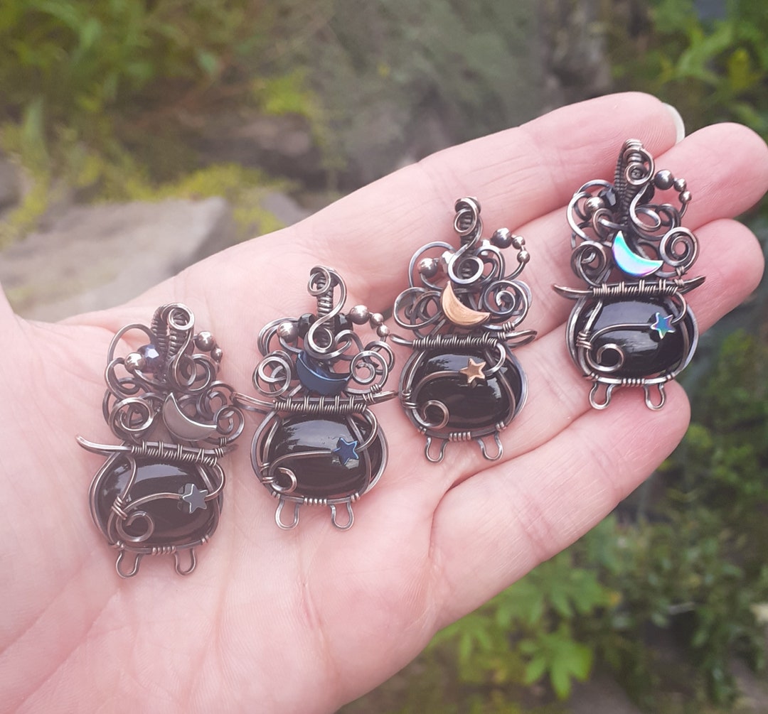 Cauldron Necklace, Cauldron Pendant, Mini Black Cauldron Necklace ...