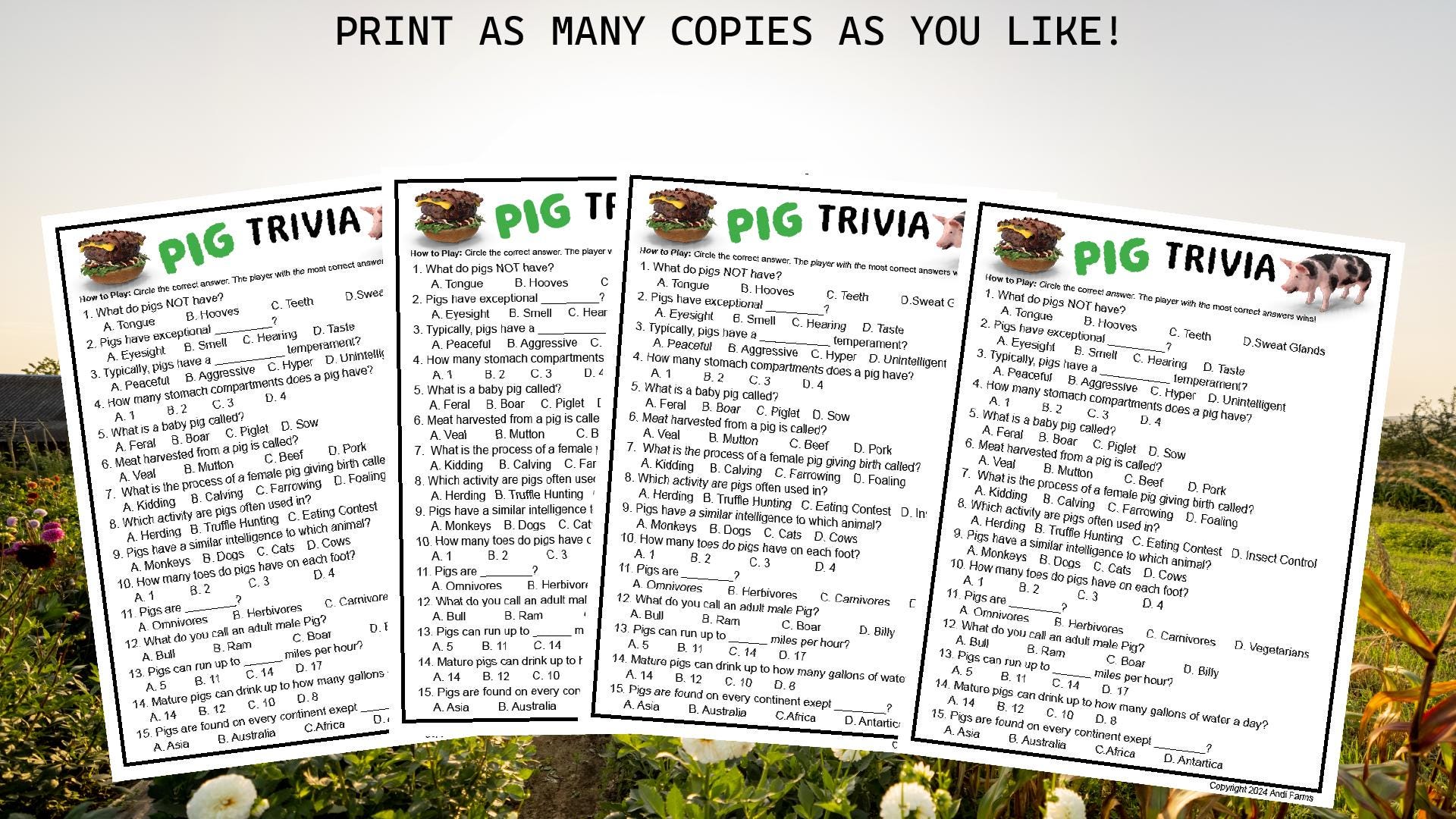 Pig Trivia Game, Homeschool Printables, Office Games, Homeschool ...