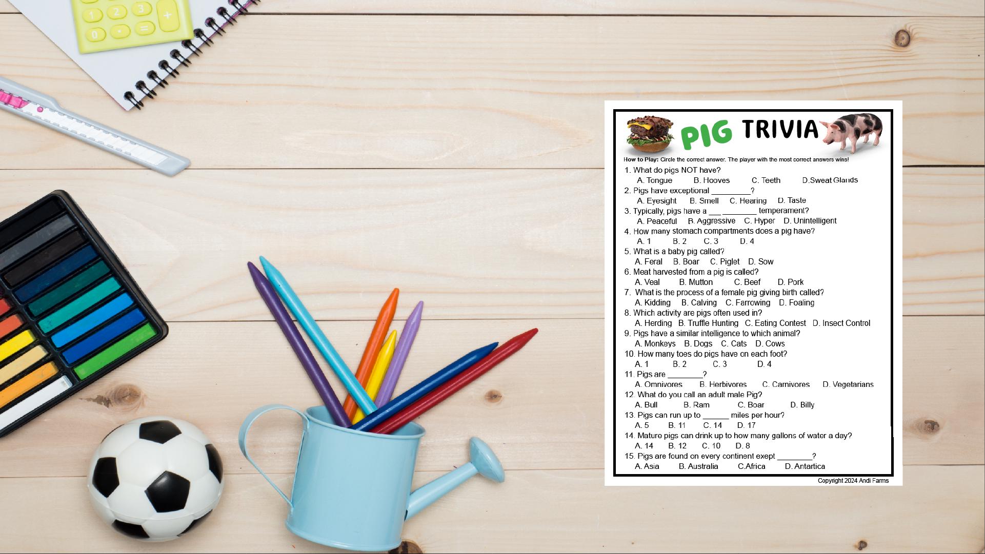 Pig Trivia Game, Homeschool Printables, Office Games, Homeschool ...