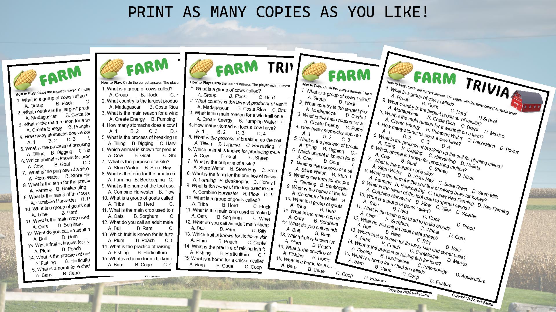 Farm Trivia Game, Homeschool Printables, Office Games, Homeschool ...