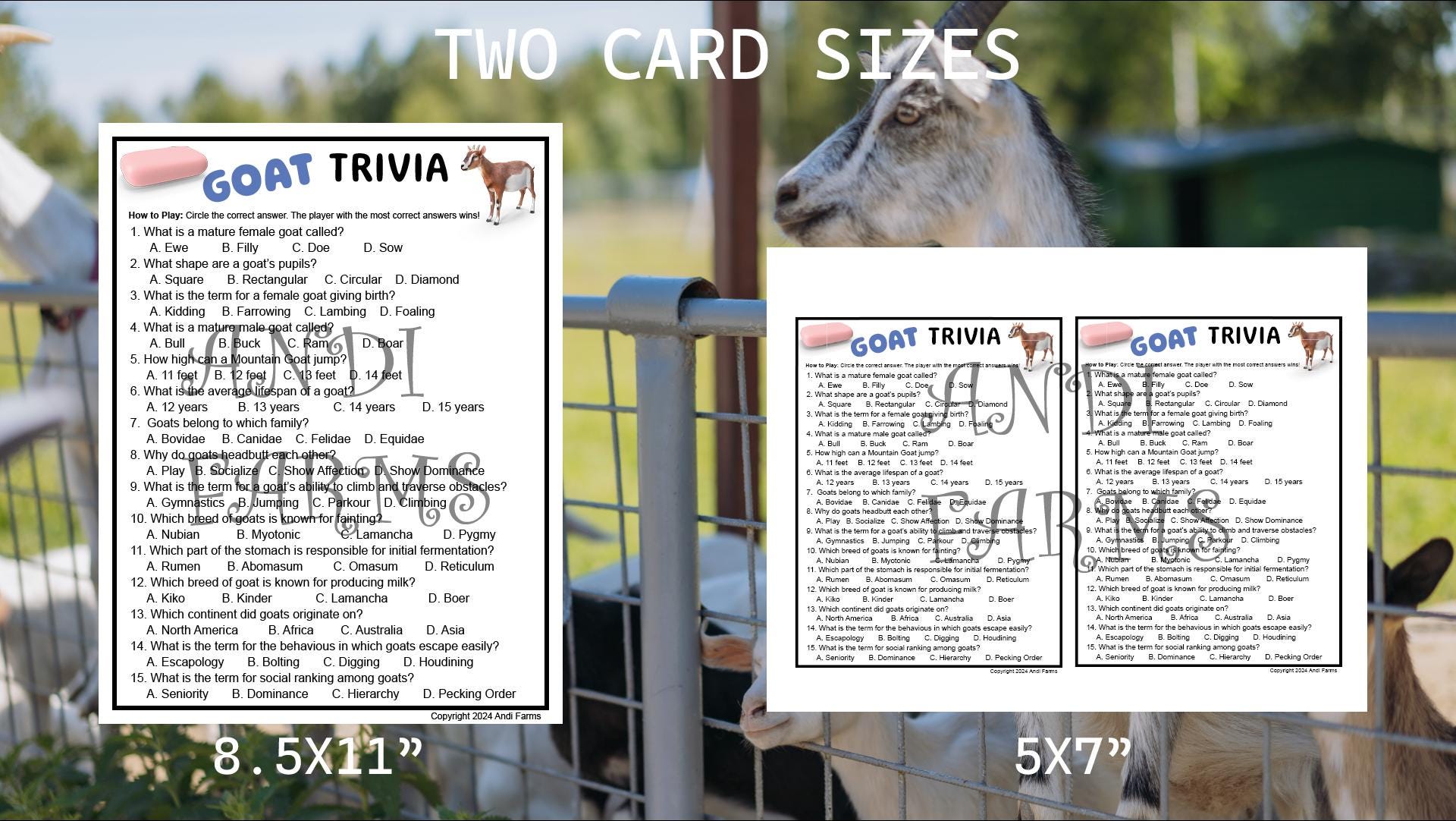 Goat Trivia Game, Homeschool Printables, Office Games, Homeschool ...