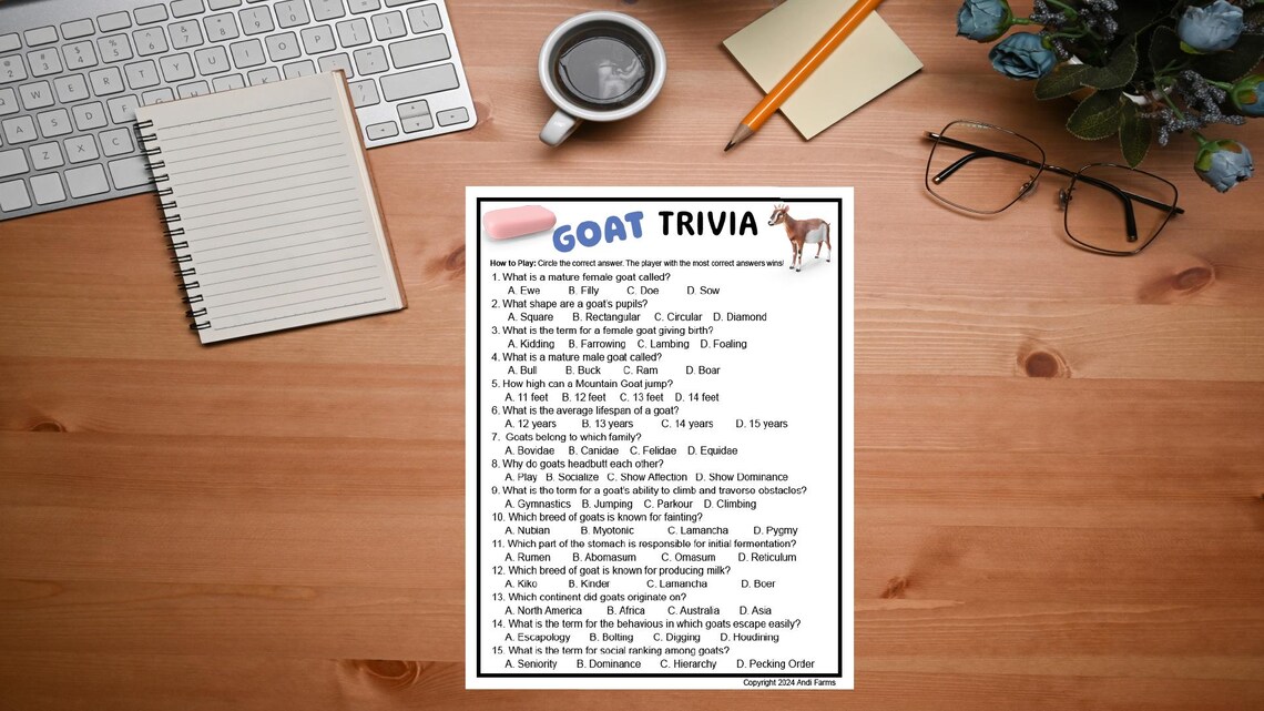 Goat Trivia Game, Homeschool Printables, Office Games, Homeschool ...