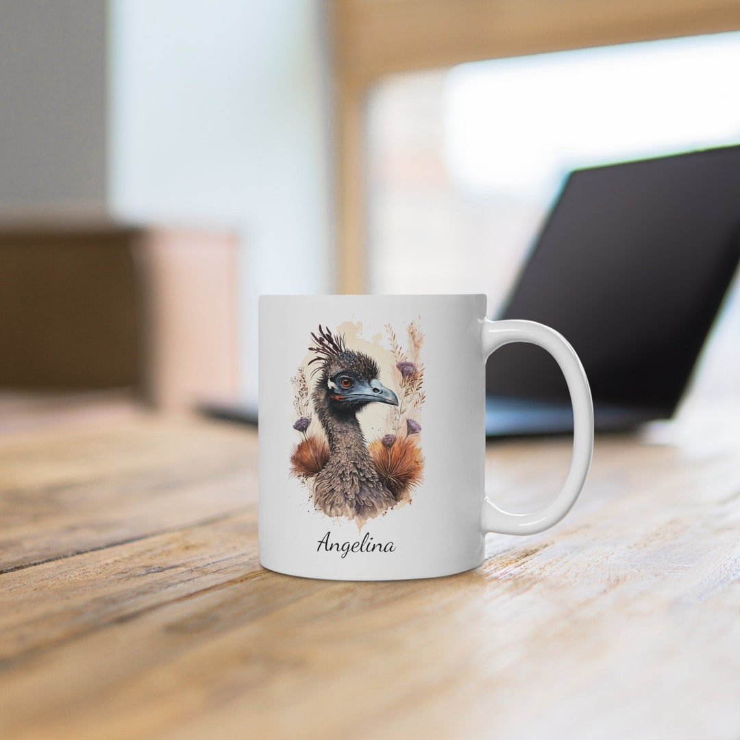 Personalized Emu Mug: Watercolor Australian Wildlife Coffee Mug - Etsy