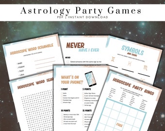 Horoscope Party Game Bundle, Printable Zodiac Party Games, Astrology ...