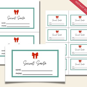 Secret Santa Tickets, Printable Secret Santa Tickets, Christmas ...