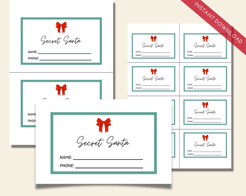Secret Santa Tickets, Printable Secret Santa Tickets, Christmas Activities, Family Party Games ...