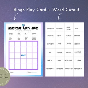 Horoscope Bingo Party Game, Printable Zodiac Party Games, Astrology ...
