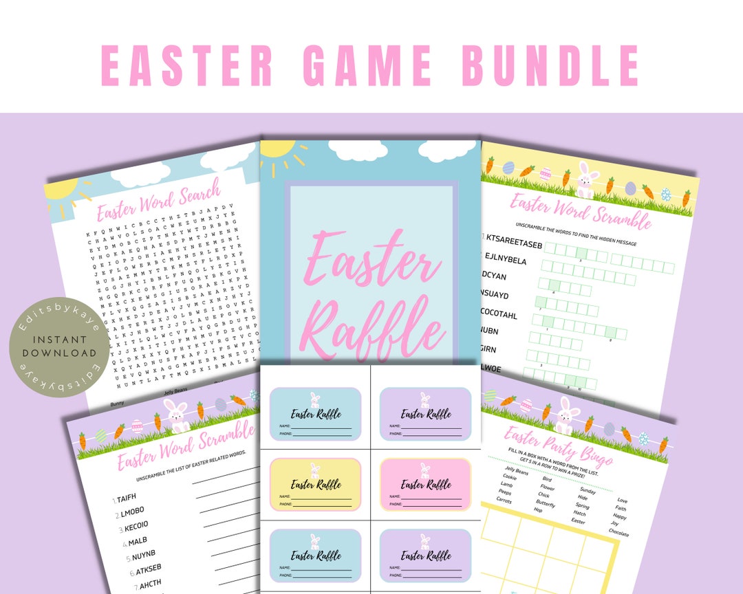 Easter Party Game, Printable Party Game, Fun Easter Activities, Family ...