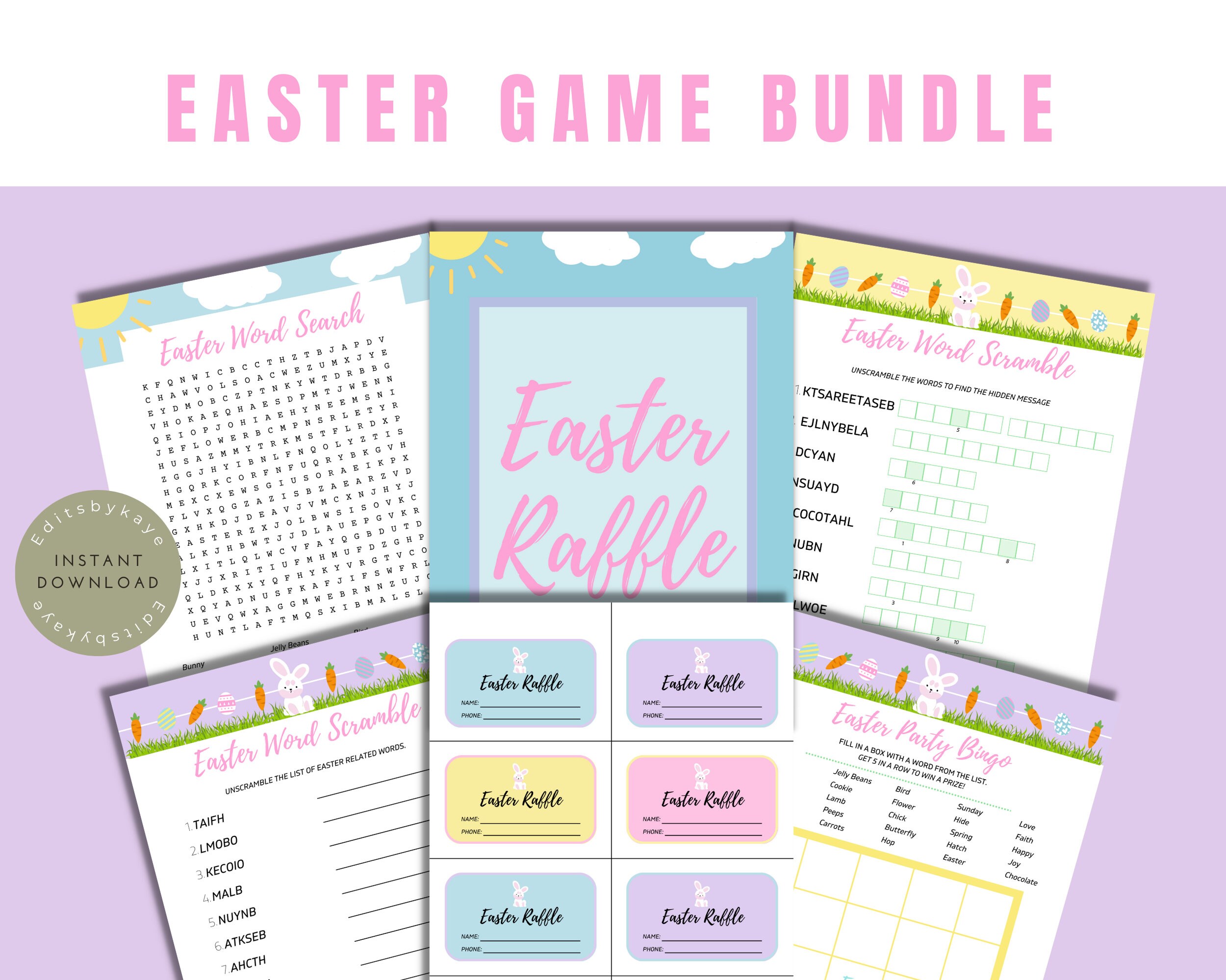 Easter Party Game, Printable Party Game, Fun Easter Activities, Family ...