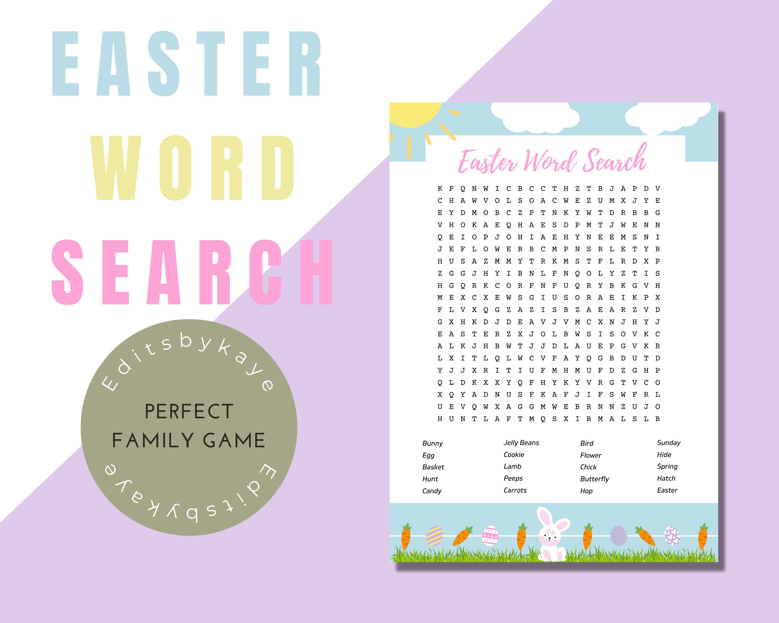 Easter Party Game, Printable Party Game, Fun Easter Activities, Family ...