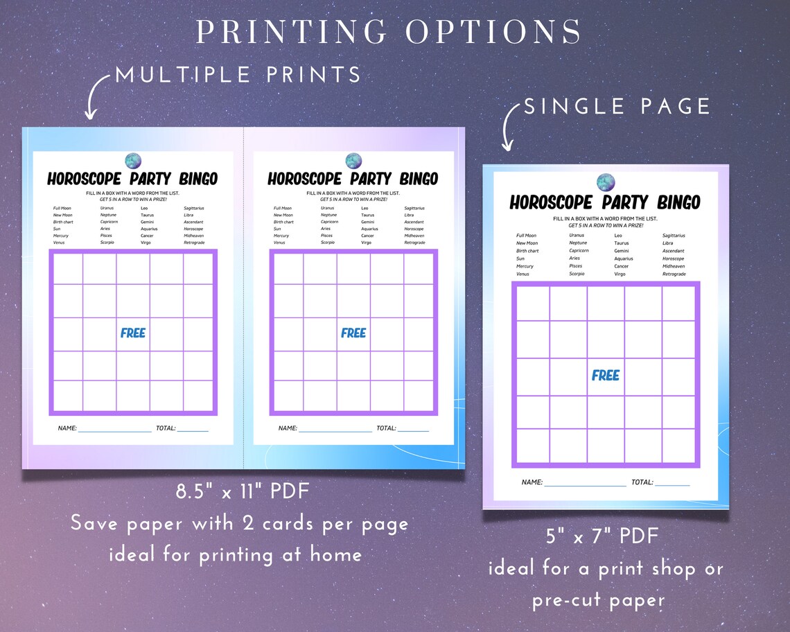 Horoscope Party Game Bundle, Printable Zodiac Party Games, Astrology ...