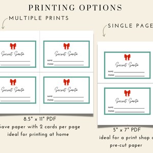 Secret Santa Tickets, Printable Secret Santa Tickets, Christmas ...