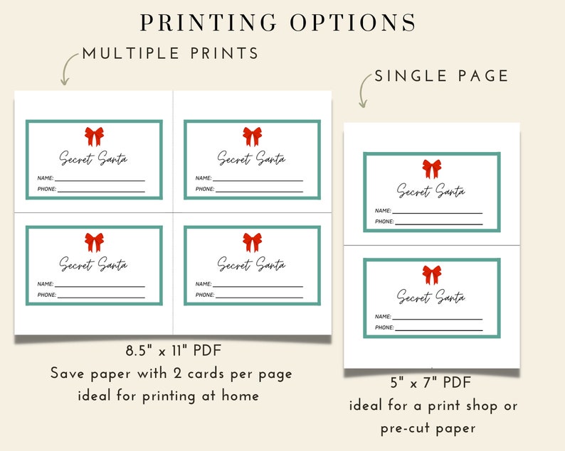 Secret Santa Tickets, Printable Secret Santa Tickets, Christmas ...