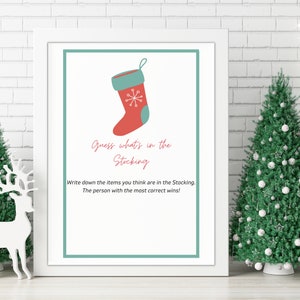 Guess Whats in the Stocking Christmas Party Game, Printable Holiday ...