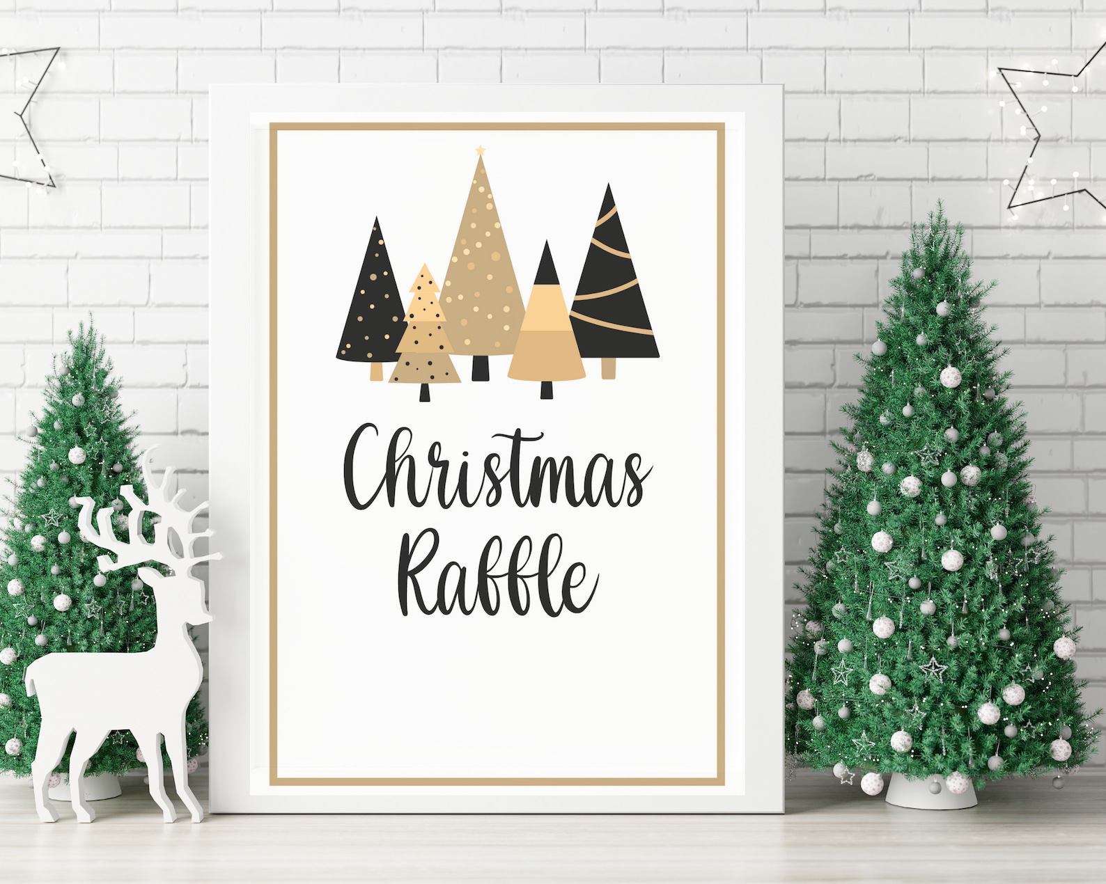 Christmas Raffle Tickets, Printable Holiday Raffle Tickets, Christmas ...