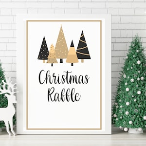 Christmas Raffle Tickets, Printable Holiday Raffle Tickets, Christmas ...
