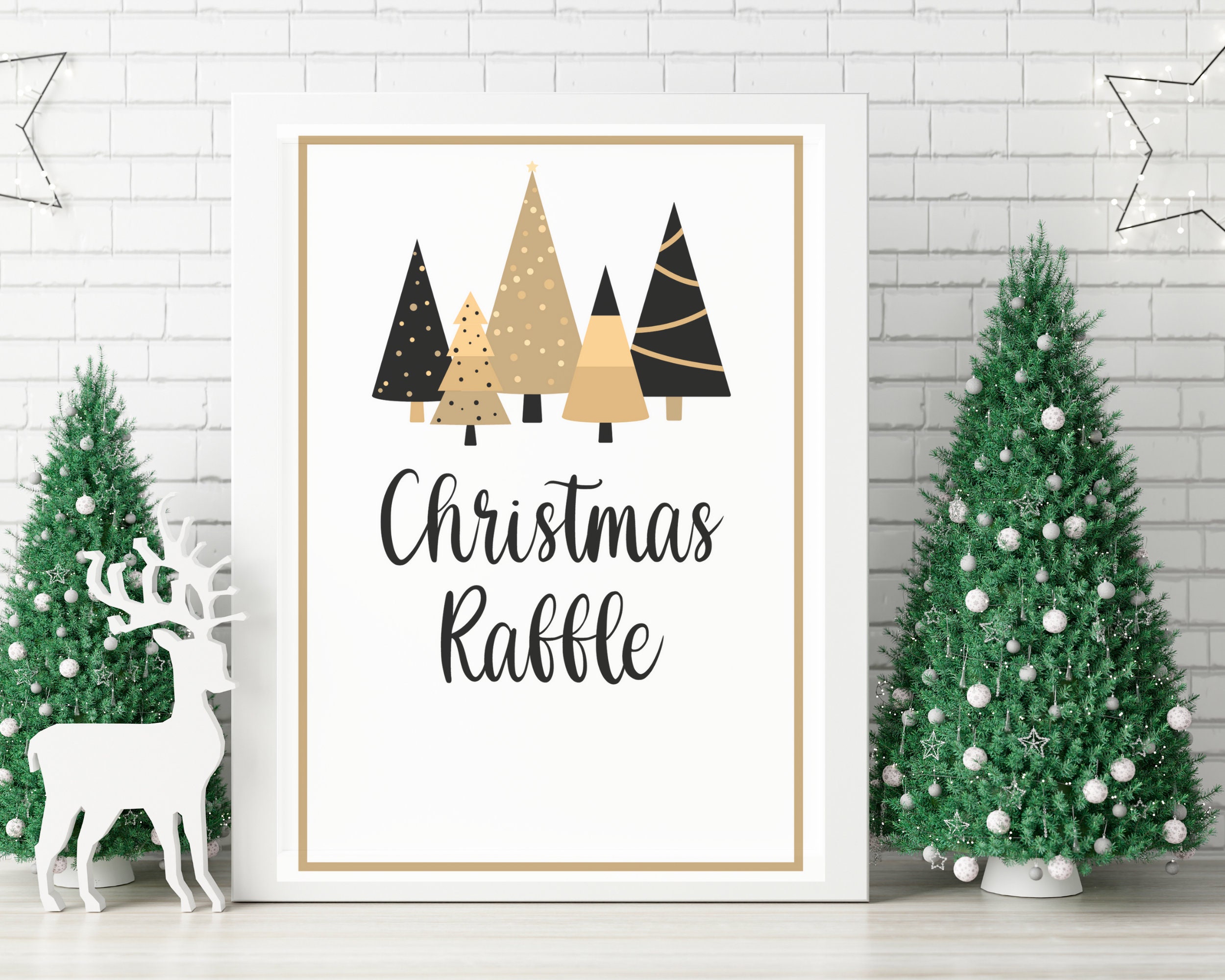 Christmas Raffle Tickets, Printable Holiday Raffle Tickets, Christmas ...