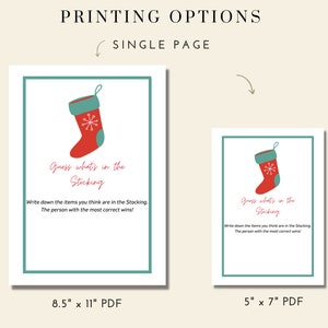 Guess Whats in the Stocking Christmas Party Game, Printable Holiday ...