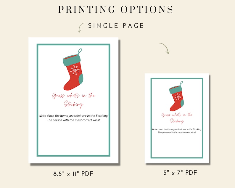 Guess Whats in the Stocking Christmas Party Game, Printable Holiday ...