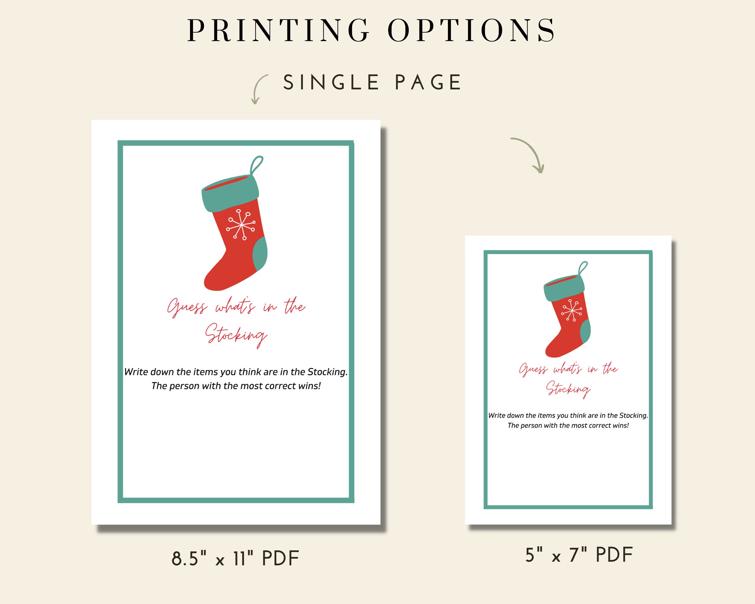 Guess Whats in the Stocking Christmas Party Game, Printable Holiday ...