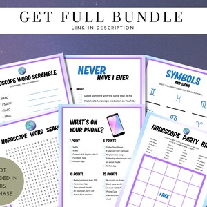 Horoscope Party Game, Planets & Signs, Printable Zodiac Party Game ...