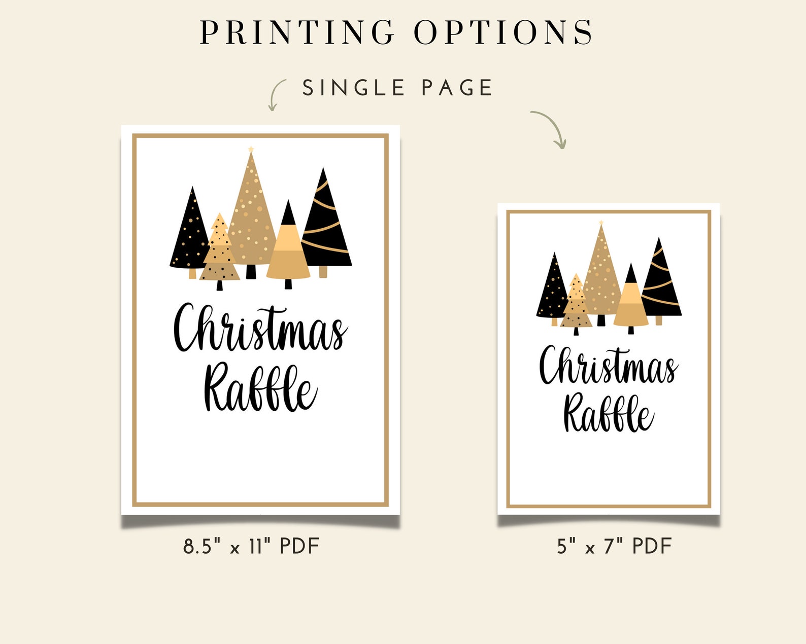 Christmas Raffle Tickets, Printable Holiday Raffle Tickets, Christmas ...