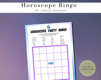 Horoscope Party Game, Printable Zodiac Party Games, Astrology Game - Etsy