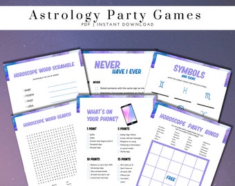 Horoscope Party Game Bundle, Printable Zodiac Party Games, Astrology ...