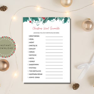 Christmas Word Scramble Party Game Printable Holiday Party - Etsy