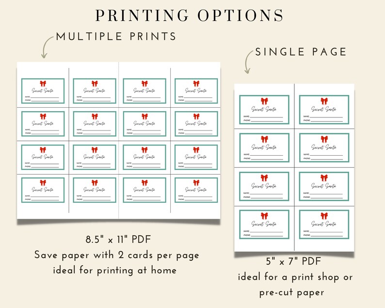 Secret Santa Tickets, Printable Secret Santa Tickets, Christmas ...