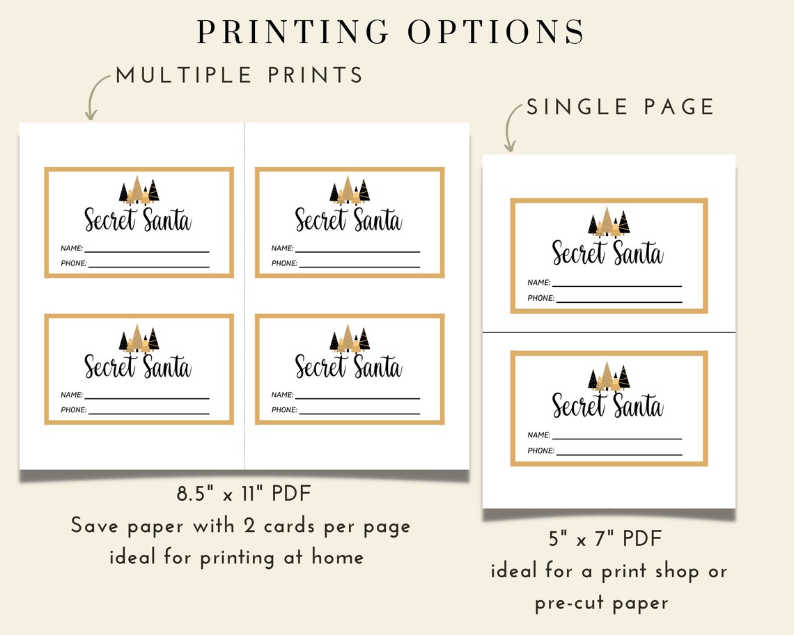 Secret Santa Tickets, Printable Secret Santa Tickets, Christmas Activities, Family Party Games ...