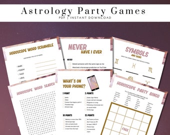 Horoscope Party Game Bundle, Printable Zodiac Party Games, Astrology ...