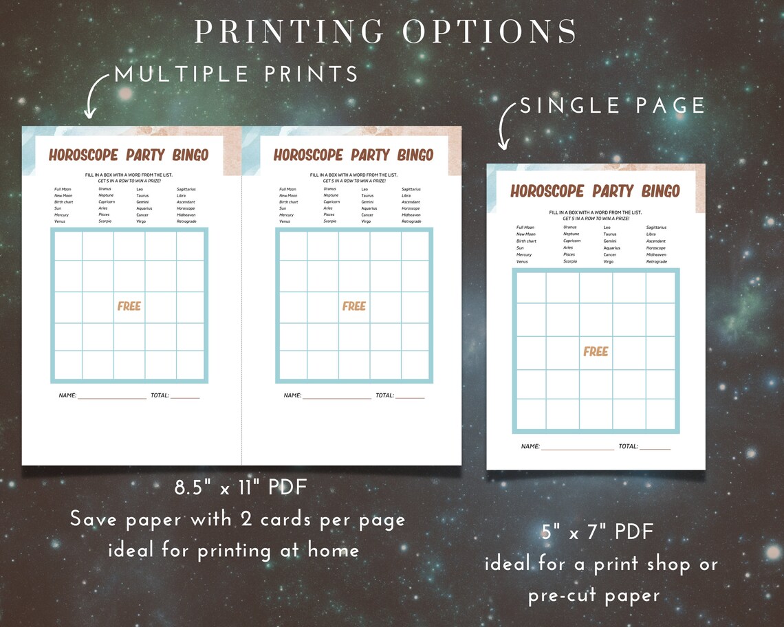 Boho Themed Horoscope Party Game Bundle, Printable Zodiac Party Games ...