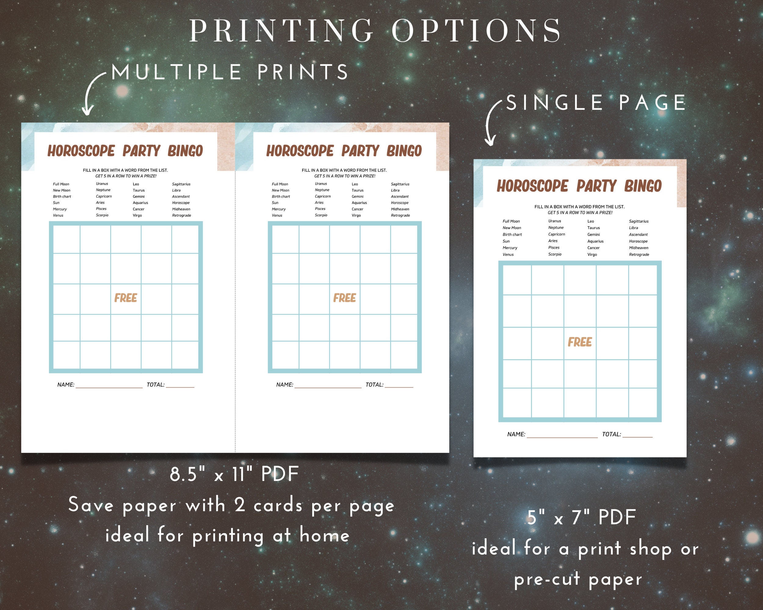 Boho Themed Horoscope Party Game Bundle, Printable Zodiac Party Games ...