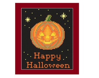 Jack-o-lantern Scary Halloween Pumpkin Cross Stitch Pattern - Etsy