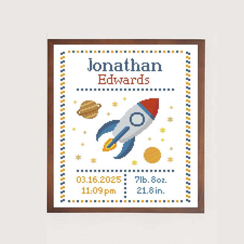 Boy Baby Birth Sampler - Etsy