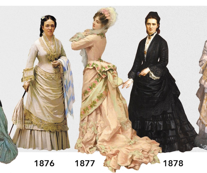 19th Century. Women's Fashion Poster Infographic. - Etsy