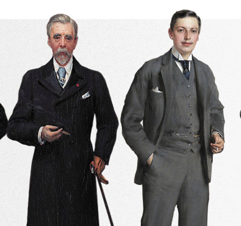 19th Century. Men's Fashion Poster Infographic. - Etsy