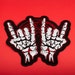 Rock on Hands Large Patch, Horns up Skeleton Hands, Biker's Embroidered ...