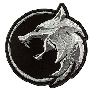 Wolf Medallion Patch, Angry Wolf Head Large and Small Jacket Amulet ...