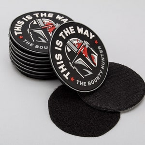Bounty Hunter PVC Patch - This is the Way Star Galaxy Round Emblem - 3D PVC Rubber - Hook ...