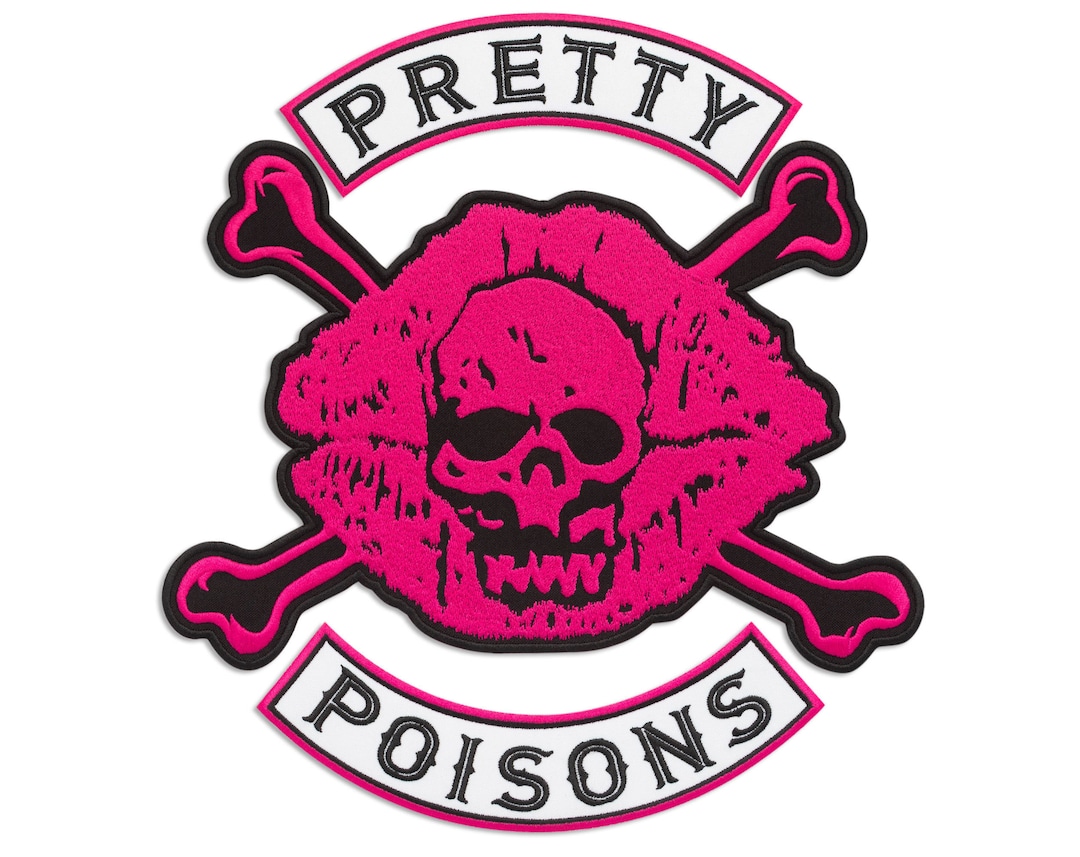 Pretty Poisons Back Patch, Large Biker Gang Danger Emblem, Embroidered ...