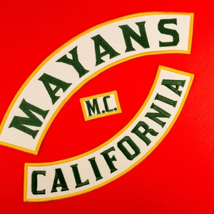 Mayans California MC Large Patch, Biker Gang Embroidered Back Jacket ...